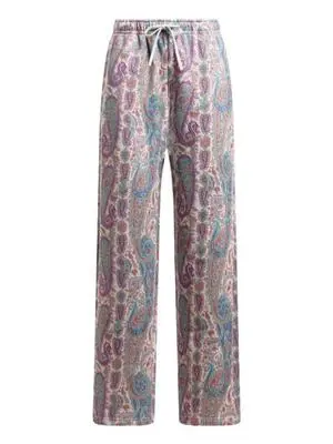 Etro Paisley Print Cotton Track Pants - Gray