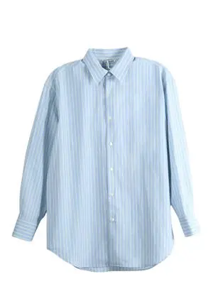 Auralee Striped Wool Shirt - Blue