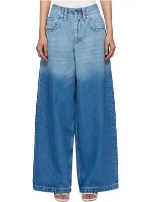 DION LEE Gradual Fade Wide Leg Denim Trousers - Blue