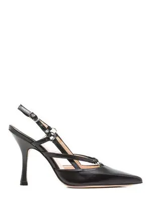 ANNA F. Pointed-toe Slingback Pumps - Black