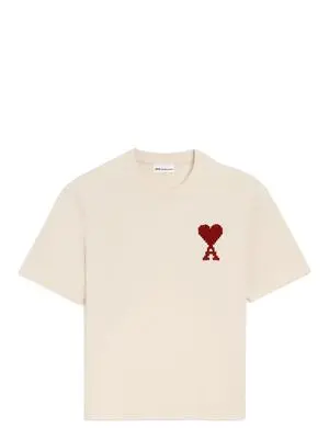 Ami Logo-embroidered T-shirt - White