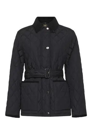 Burberry Quilted Belted Jacket - Black