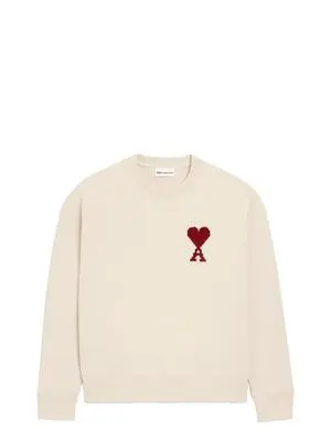 Ami Embroidered-heart Sweatshirt - White