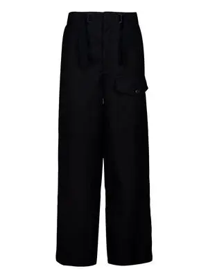 Auralee Wool Herringbone Cargo Pants - Black