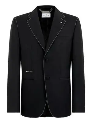 Philipp Plein Contrast-stitching Blazer - Black
