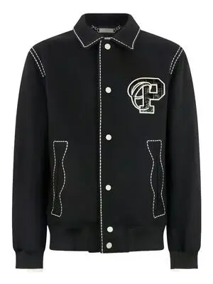Philipp Plein Contrast Stitching Wool Jacket - Black