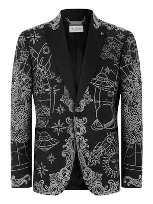 Philipp Plein Zodiac Rhinestone-embellished Blazer - Black