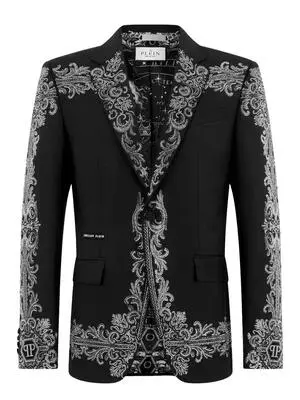 Philipp Plein Baroque Strass-embellished Blazer - Black