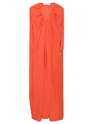 Raquel Diniz Emilia Draped Halterneck Maxi Dress - Red