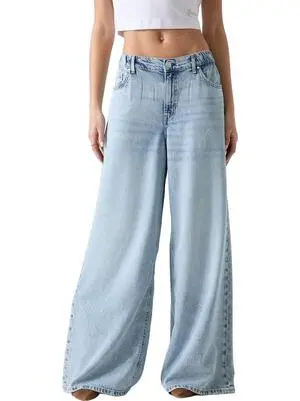 Guess Wide Leg Jeans - Durf-navy