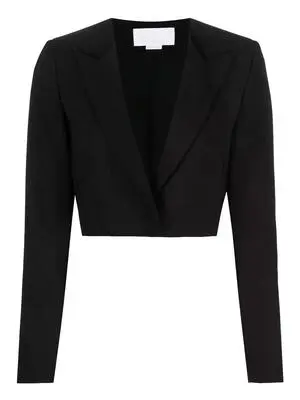 GENNY Cropped Peak-lapel Blazer - Black