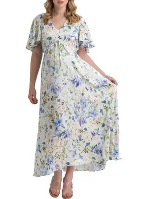 PIETRO BRUNELLI Valentina Floral Maternity Maxi Dress - Ivory