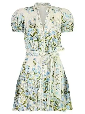 Alice + Olivia Floral Print Belted Dress - Neutrals