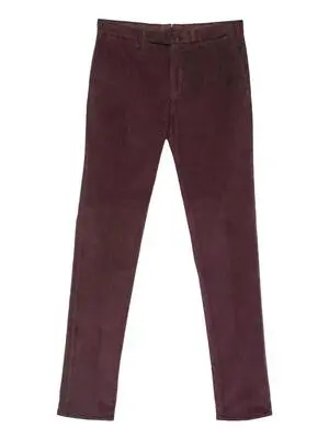 Incotex Burgundy Corduroy Trousers - Red