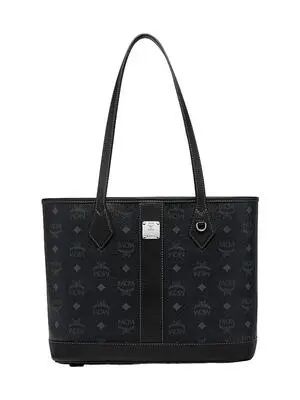 Mcm Liz Small Visetos Leather Tote - Black