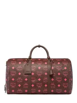 Mcm Ottomar Large Leather Weekender Bag - Cinnamon