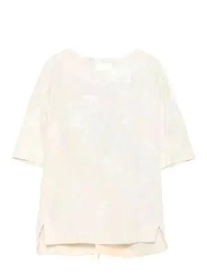 DEPARTMENT 5 Isley Floral Jacquard Blouse - Neutrals