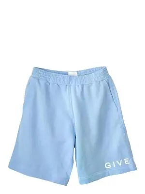 Givenchy Logo Print Boxy Shorts - Blue