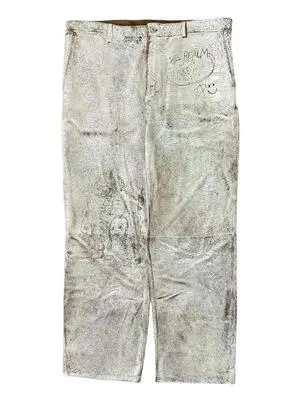 PALY The Realm Painted Suede Jeans - Neutrals
