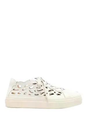 SERGIO MORETTI FIRENZE Cut-out Scalloped Sneakers - Neutrals