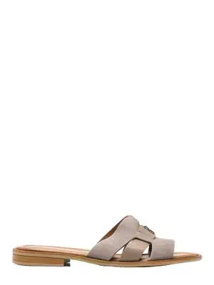 SERGIO MORETTI FIRENZE Cut-out Logo-plaque Sandals - Neutrals