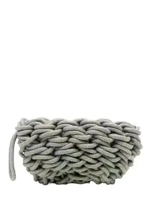 Alienina Alienina Woven-Rope Clutch Silver