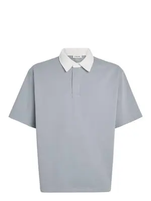FRAME Contrast-collar Rugby Polo Shirt - Blue