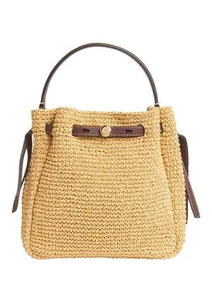 Tory Burch Small Raffia Bucket Bag - Beige