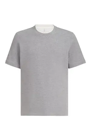 Brunello Cucinelli Cotton Faux-layered T-shirt - Grey