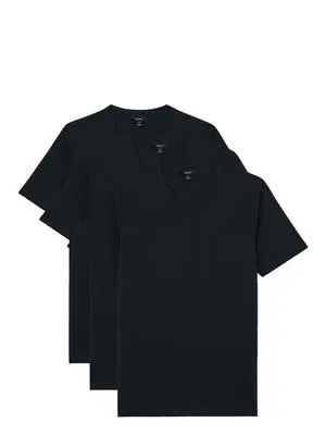REISS 3 Dayton 3 Pack 3-pack Cotton V-neck Tailored-fit T-shirts Navy