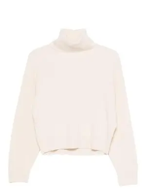 Brunello Cucinelli Cashmere And Wool Ribbed Turtleneck Sweater - White