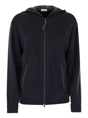 BRUNELLO CUCINELLI Brunello Cucinelli Cotton And Silk Hooded Zip-Up Cardigan