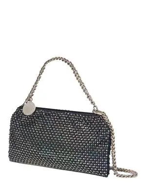 Stella McCartney Crystal-embellished Chain-link Clutch Bag - Black