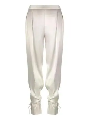 CONTESSA MILLS Pleated Tie-cuff Trousers - Neutrals
