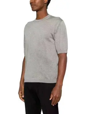 SEVEN GAUGE Melange Cotton Knit T-shirt - Grey