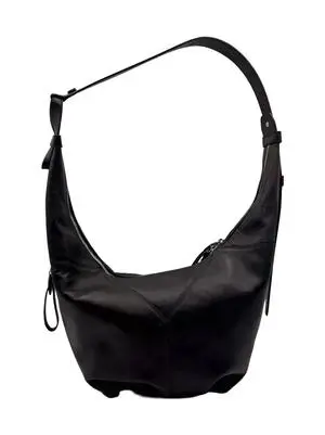 BONASTRE Bow Panelled Leather Shoulder Bag - Black