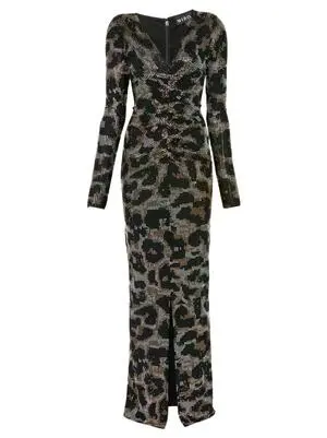 MIRON Embellished Ruched Dress - Black