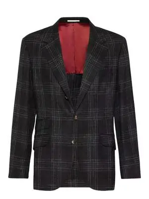 Brunello Cucinelli Check Blazer - Grey