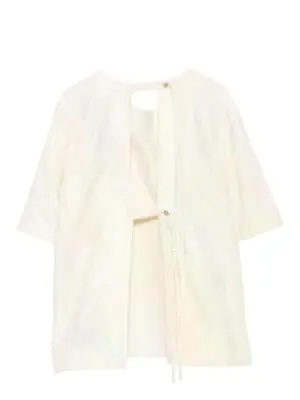 DEPARTMENT 5 Isley Floral Jacquard Blouse - Neutrals
