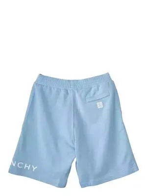 Givenchy Logo Print Boxy Shorts - Blue