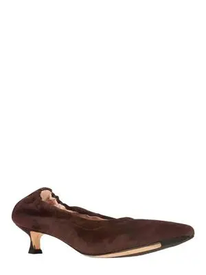 LA ROSE Elasticated Suede Pumps - Brown