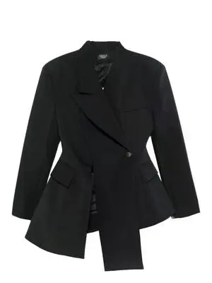 A.W.A.K.E. Mode Asymmetric Hem Single-breasted Blazer - Black