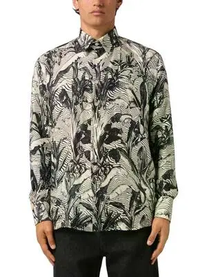BILLIONAIRE Palms All-over Silk Shirt - Grey