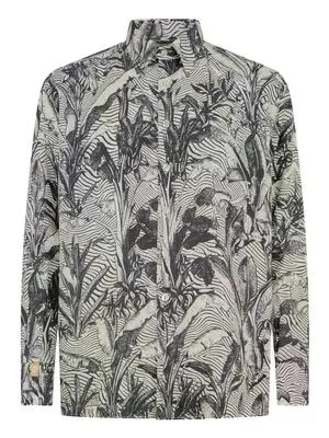 BILLIONAIRE Palms All-over Silk Shirt - Grey