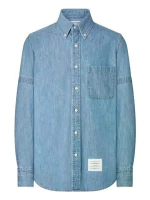 Thom Browne Armband-detail Denim Shirt - Blue