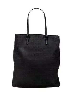 Fendi Zucchino Canvas Tote Bag - Black