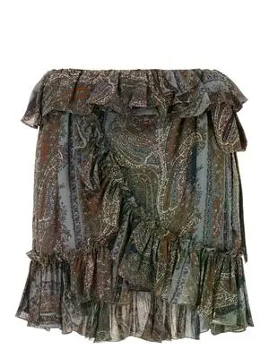 Saint Laurent Printed Mini Skirt - Brown