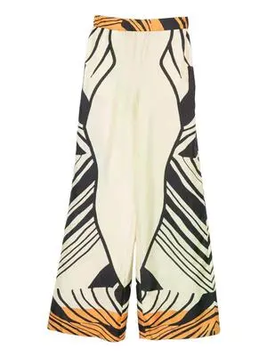 Raquel Diniz Sofia Graphic Print Wide-leg Trousers - Neutrals