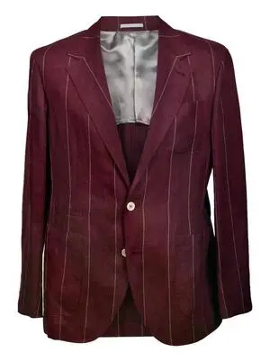 Brunello Cucinelli Pinstripe-pattern Blazer - Red