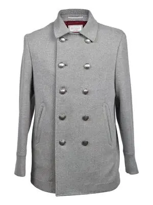 Brunello Cucinelli Double-breasted Pea Coat - Grey